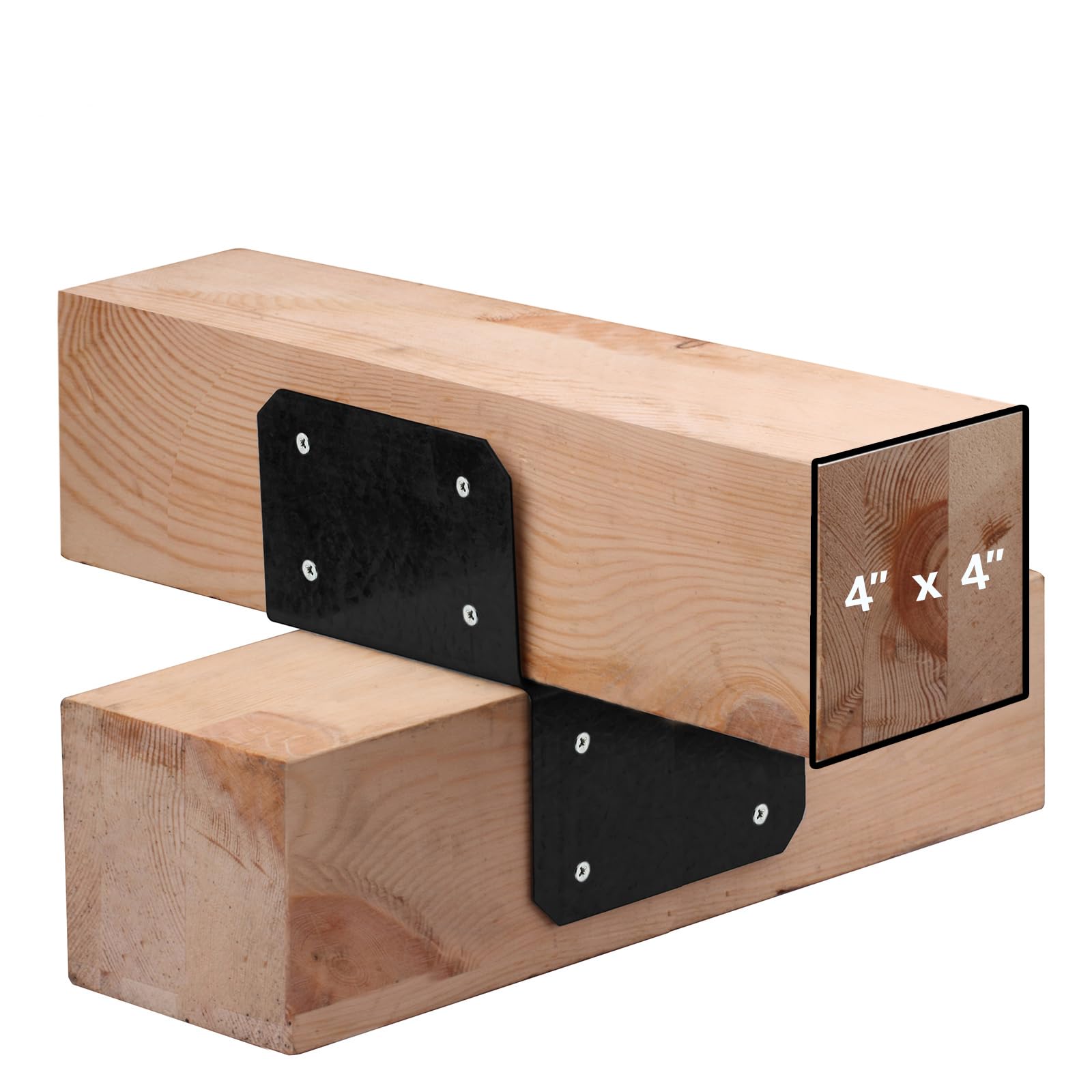 Snapklik.com : 4 Pcs 4x4, 4x6 Black Joist Anchor Connector, Post Cap ...