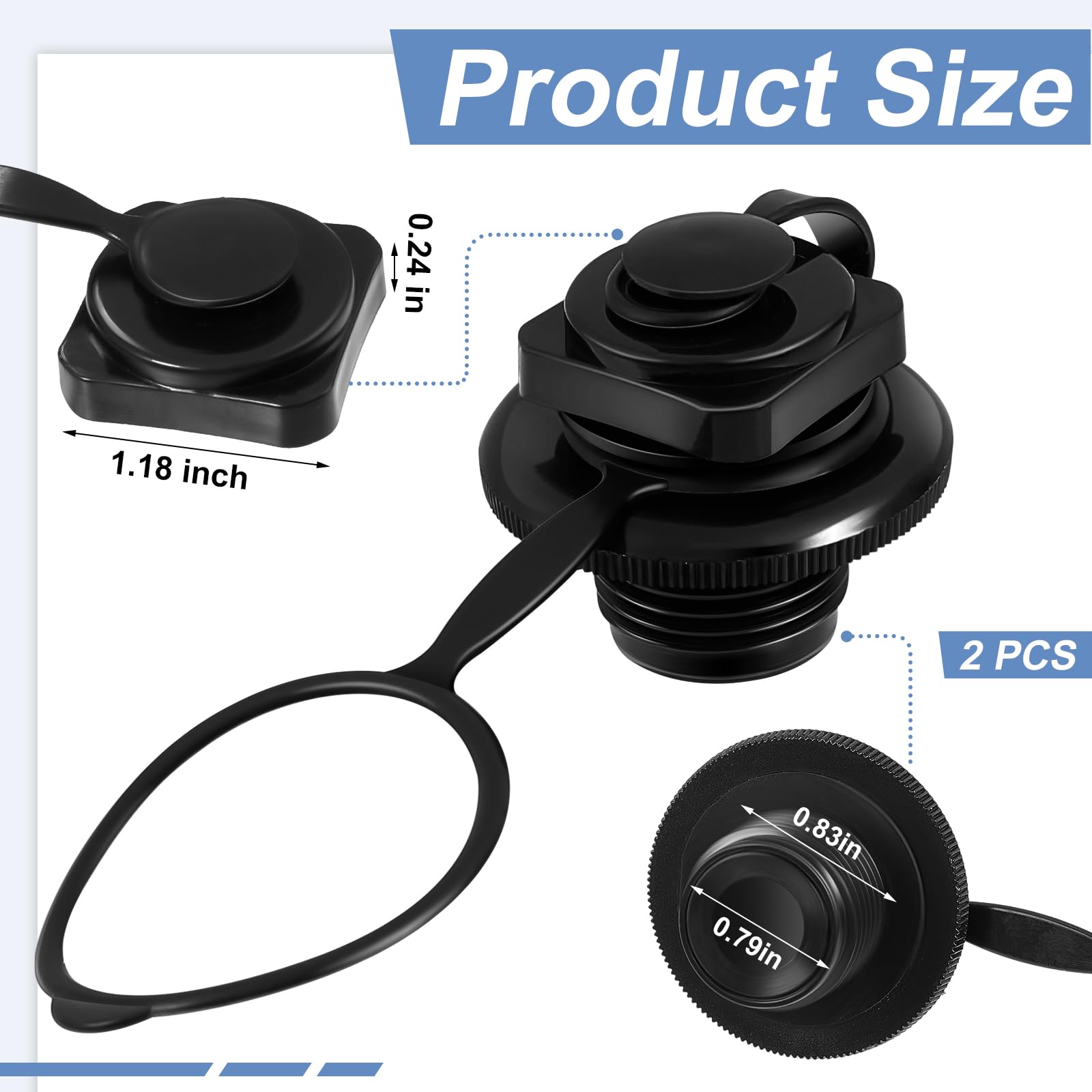 Snapklik.com : Soaoo 2 Pcs Inflatable Boat Air Valve Inflatable Boat ...