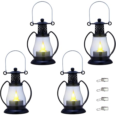 Amazon.com: SHYMERY Mini Lantern with Flickering LED Candles,Vintage ...