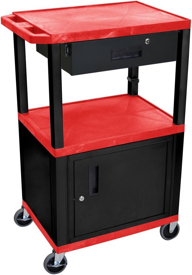 Amazon.com: Luxor 42" H Rolling Multimedia Audio Video Utility Cart ...