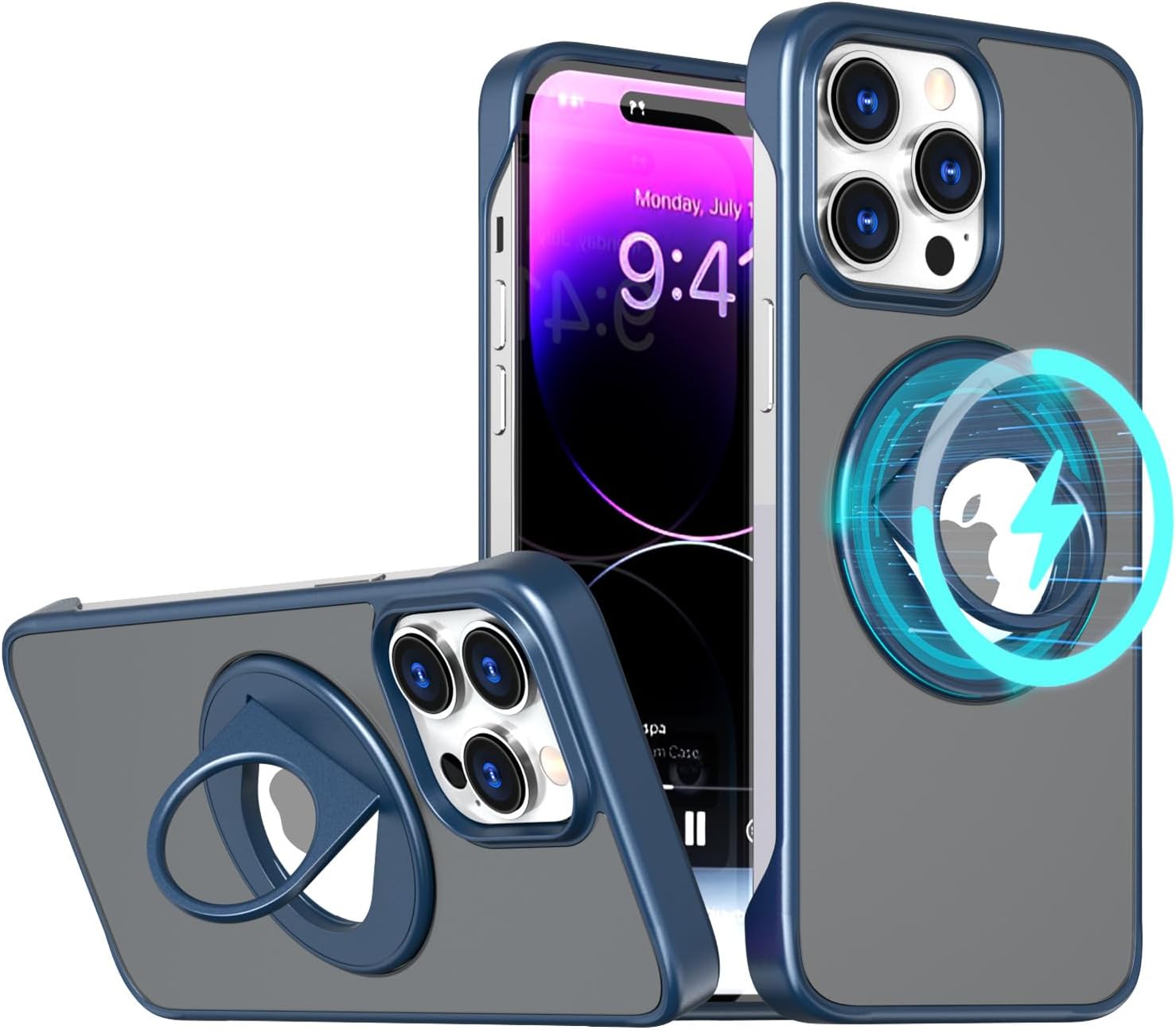 Amazon.com: KMXDD Magnetic Case Compatible with iPhone 14 Pro Max Case Frameless with Ring Stand ...