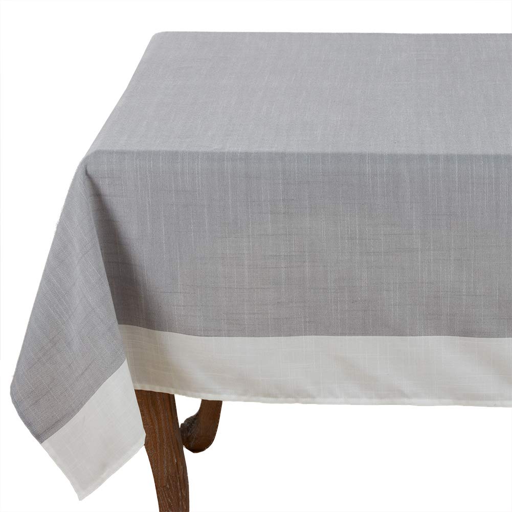 Amazon.com: Fennco Styles Grey and White Two Tone Banded Border ...