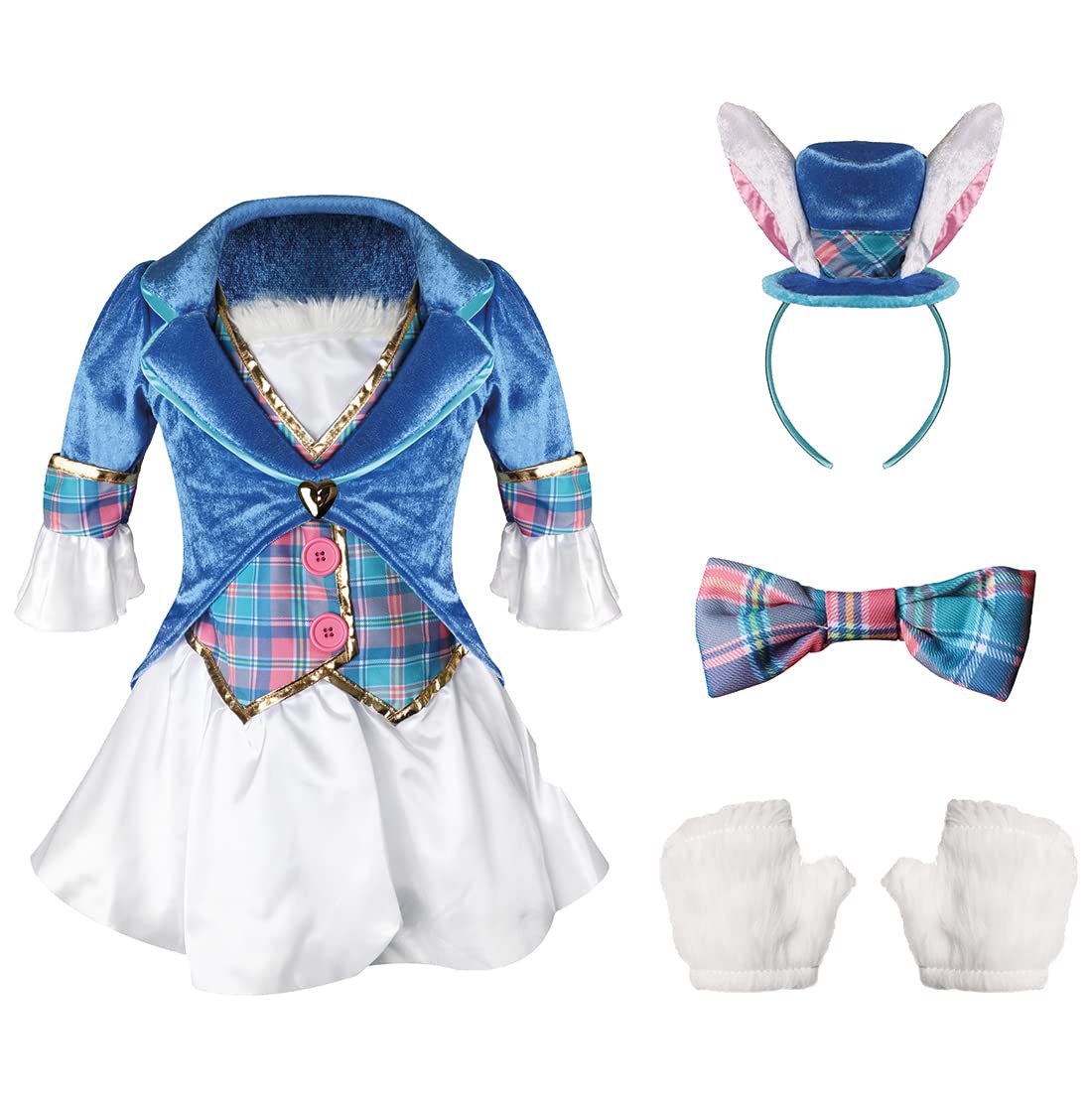 Buy WHITE RABBIT COSTUME - WHITE RABBIT DRESS WITH BLUE JACKET AND TOP ...