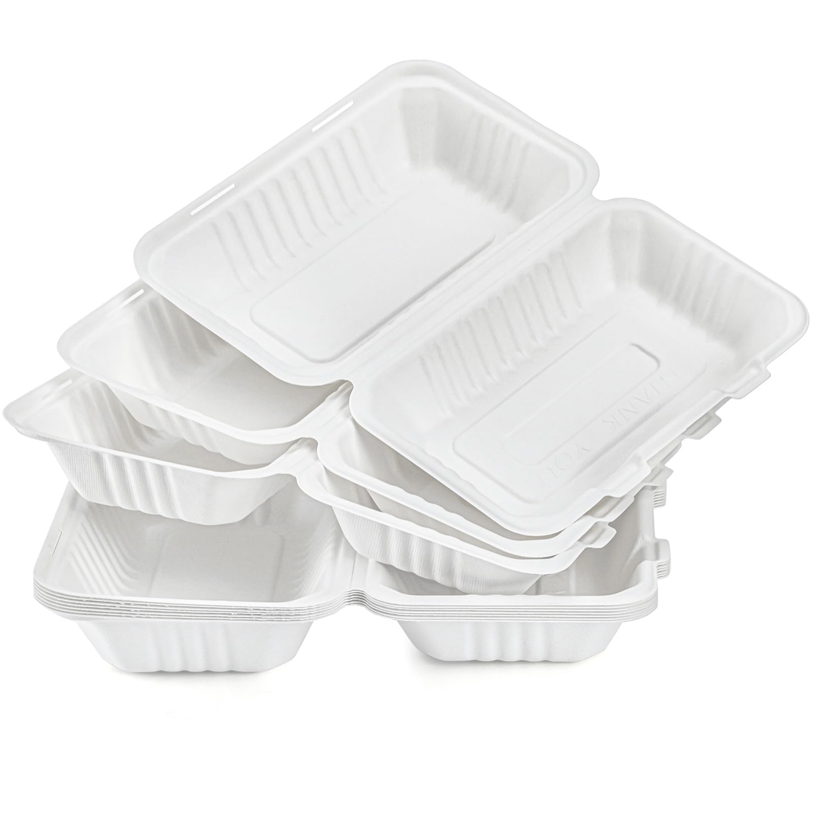 Snapklik.com : 90 Pack Disposable Clamshell To Go Containers, 9x 6 ...
