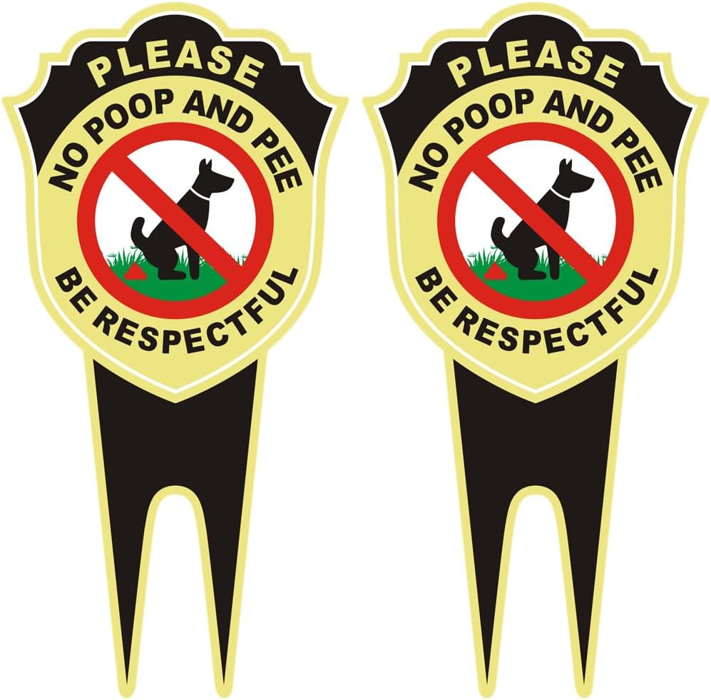 Amazon.com: 2 PCS No Dog Poop Signs for Yard - Double Sided Be ...