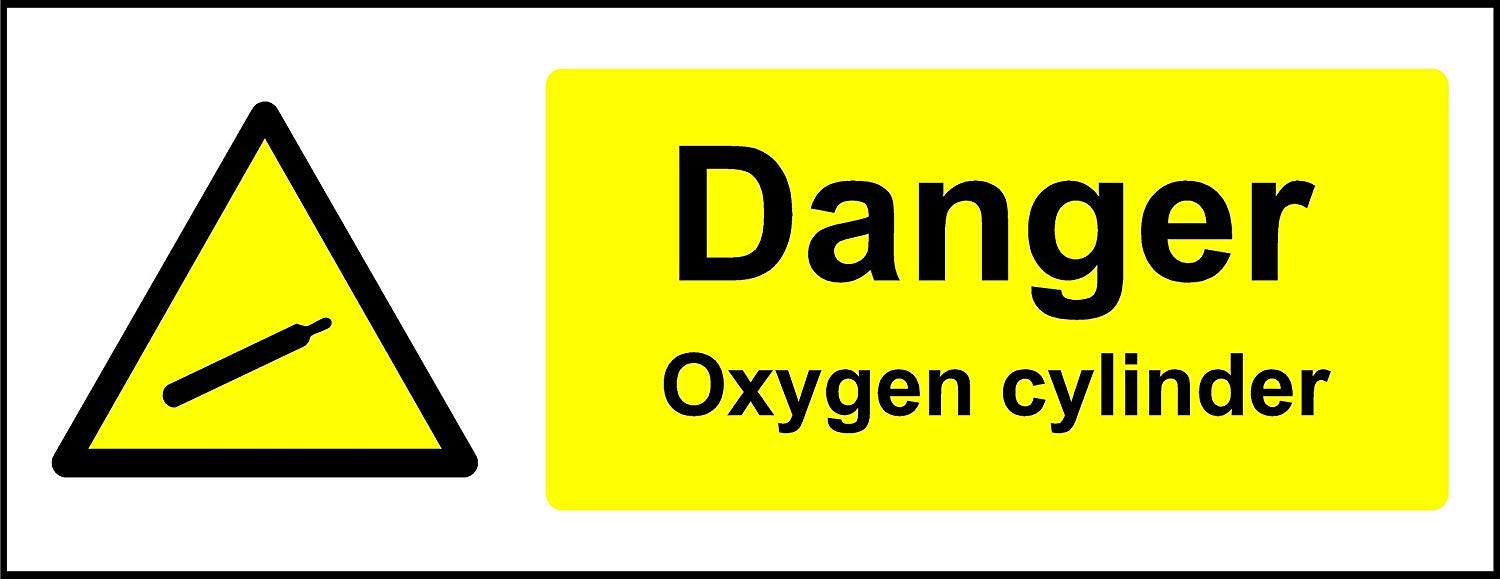 Warning signs Danger oxygen cylinder Safety sign - Self adhesive ...