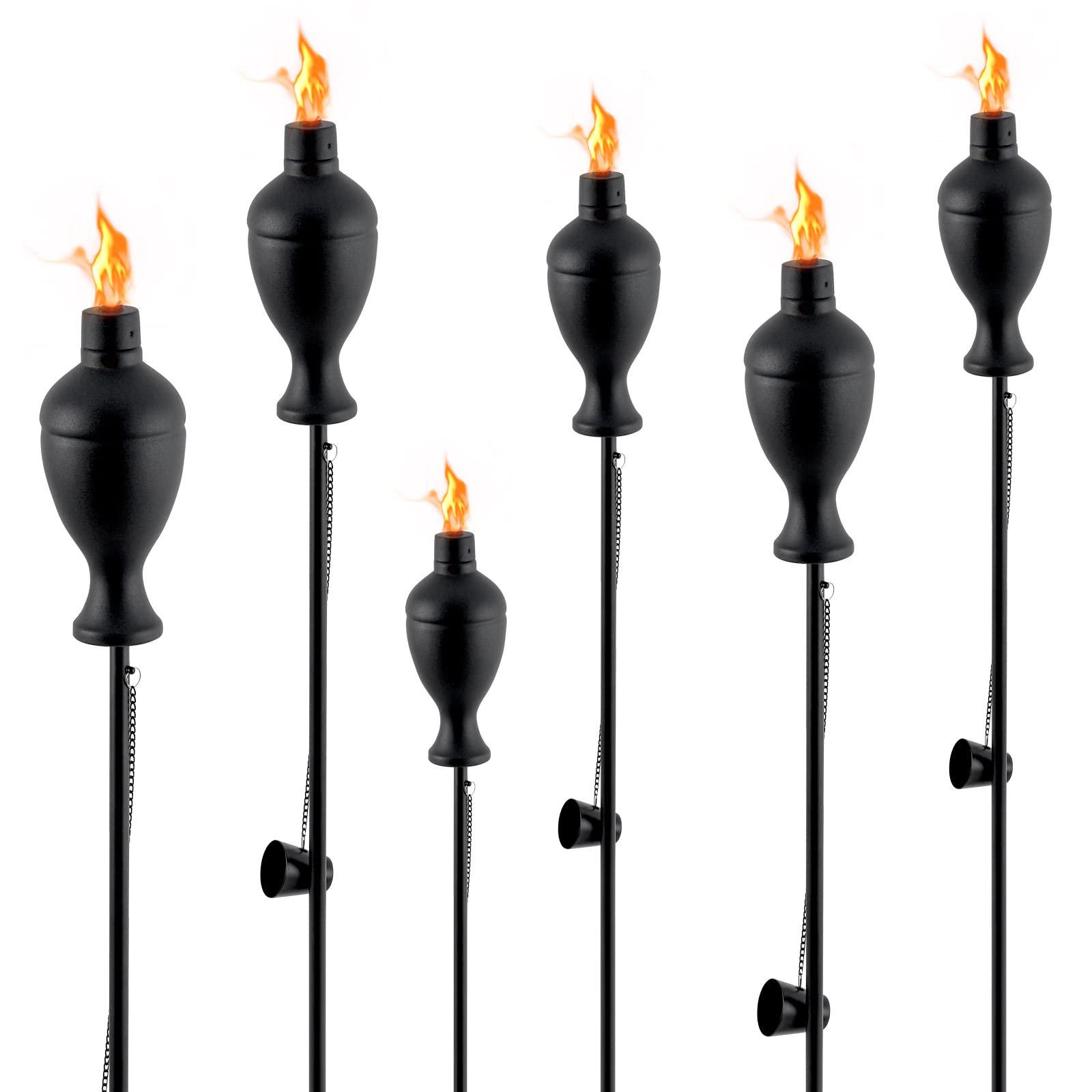 Snapklik.com : 6 Pack Metal Torches For Outside, Upgraded Home Garden ...