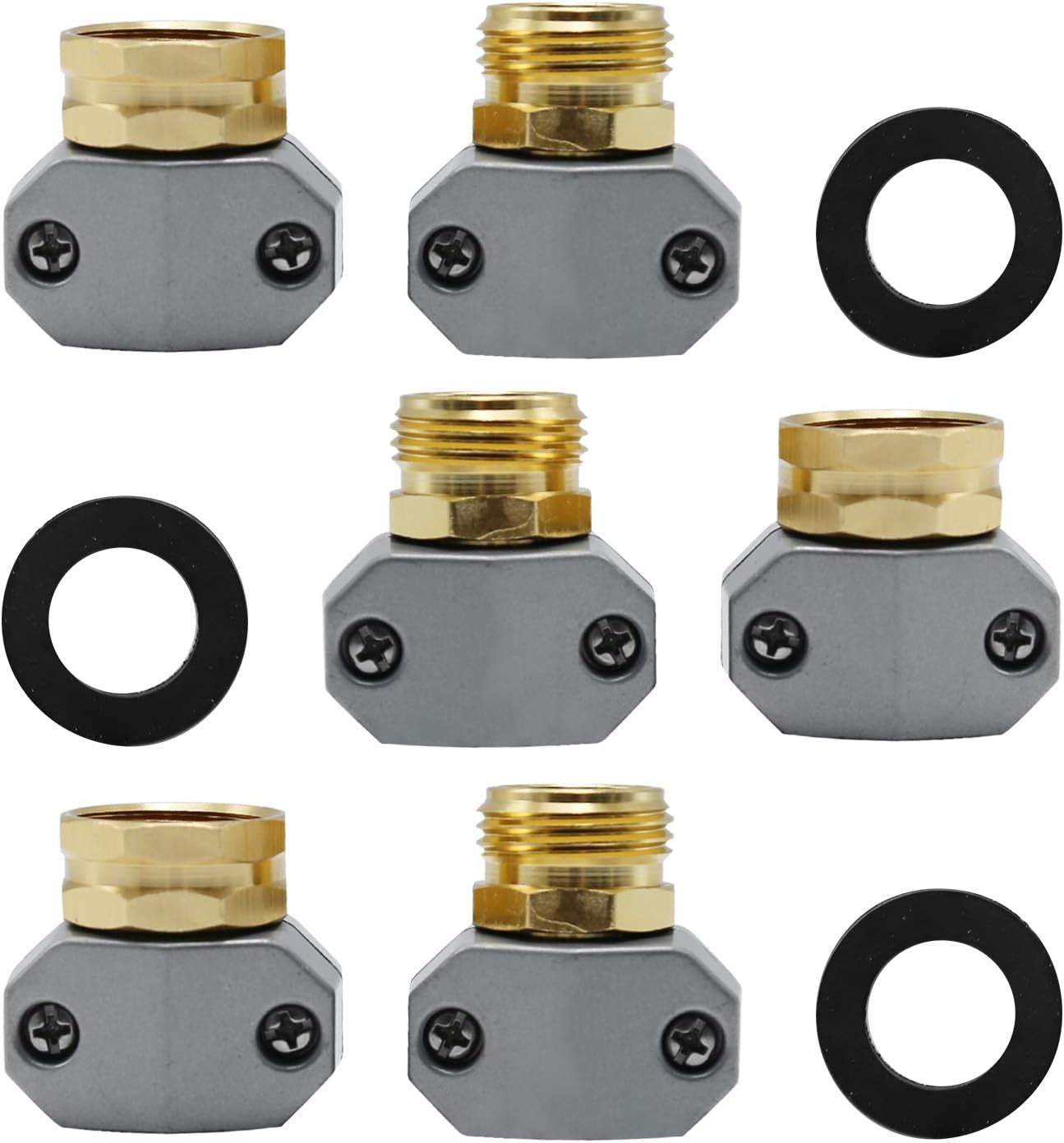 Amazon.com : Zreneyfex Garden Hose Repair Fitting, Aluminum Water Hose ...