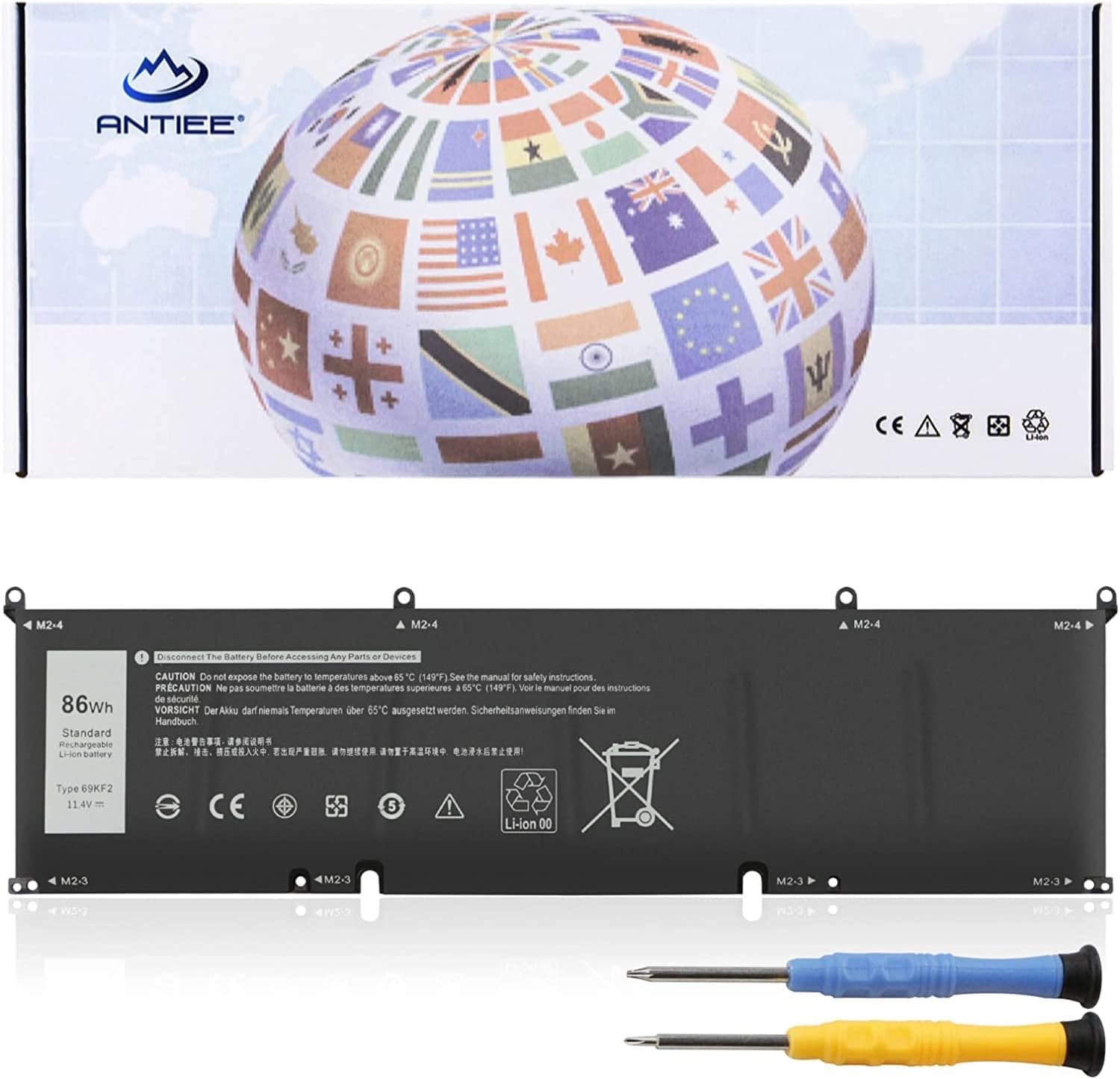 ANTIEE 86Wh 69KF2 Laptop Battery for Dell Precision 5550 5560 XPS 15 ...