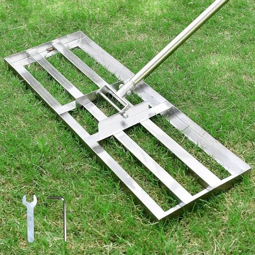 Plutohiker Lawn Leveling Rake, 7FT, 28 X 10IN Heavy Duty Effort Saving ...