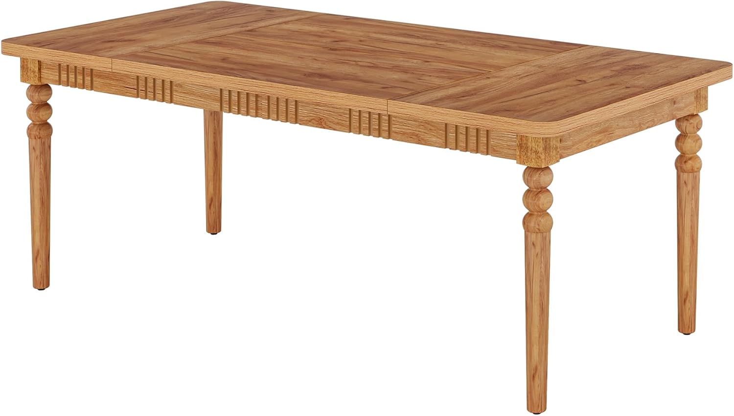 Tribesigns Mesa de comedor de granja para 4-6 personas, mesa de cocina rectangular con patas ...
