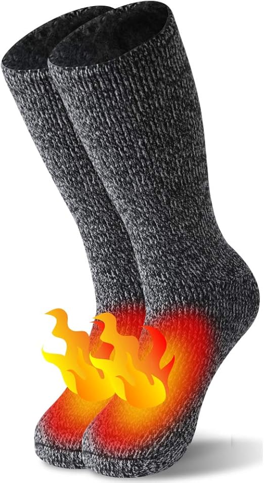 Warm Thermal Socks, Three street Unisex Winter Fur Lined Boot Thick ...