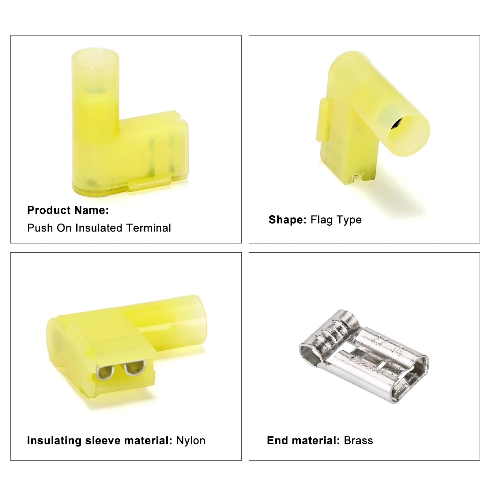 Snapklik.com : 100PCS 90 Degree Nylon Flag Spade Female Insulated Quick ...