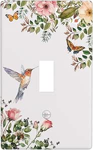 Bird Floral Green Leaves Hummingbird Single Toggle Light Switch Plates ...