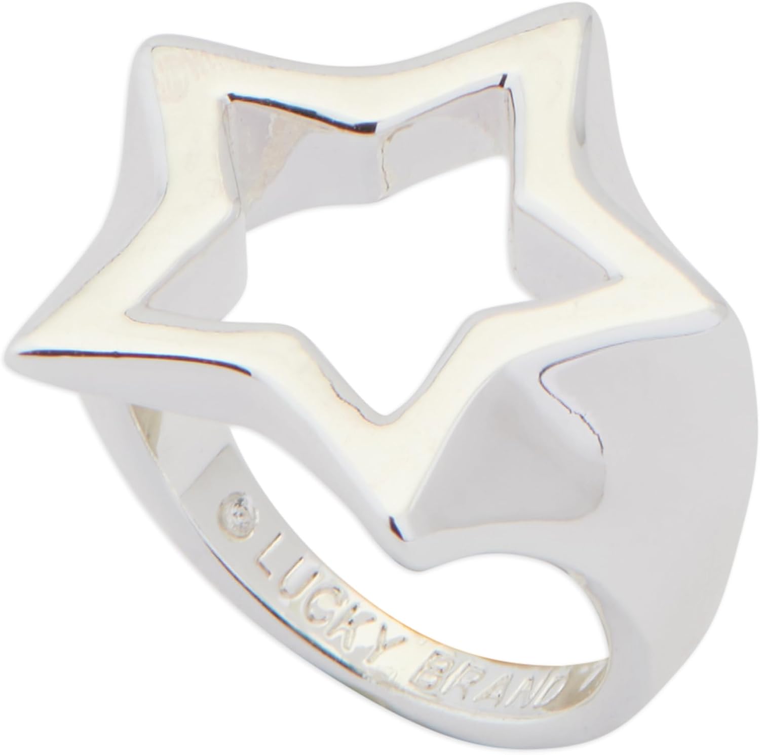 Amazon.com: Lucky Brand Women's Open Star Ring, Silver, 7: Clothing ...