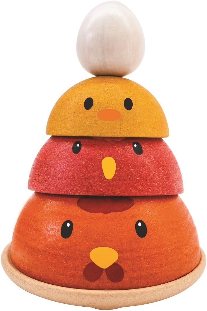 PlanToys Wooden Nesting Chicken Stacking Toy (5695) | Sustainably Made ...
