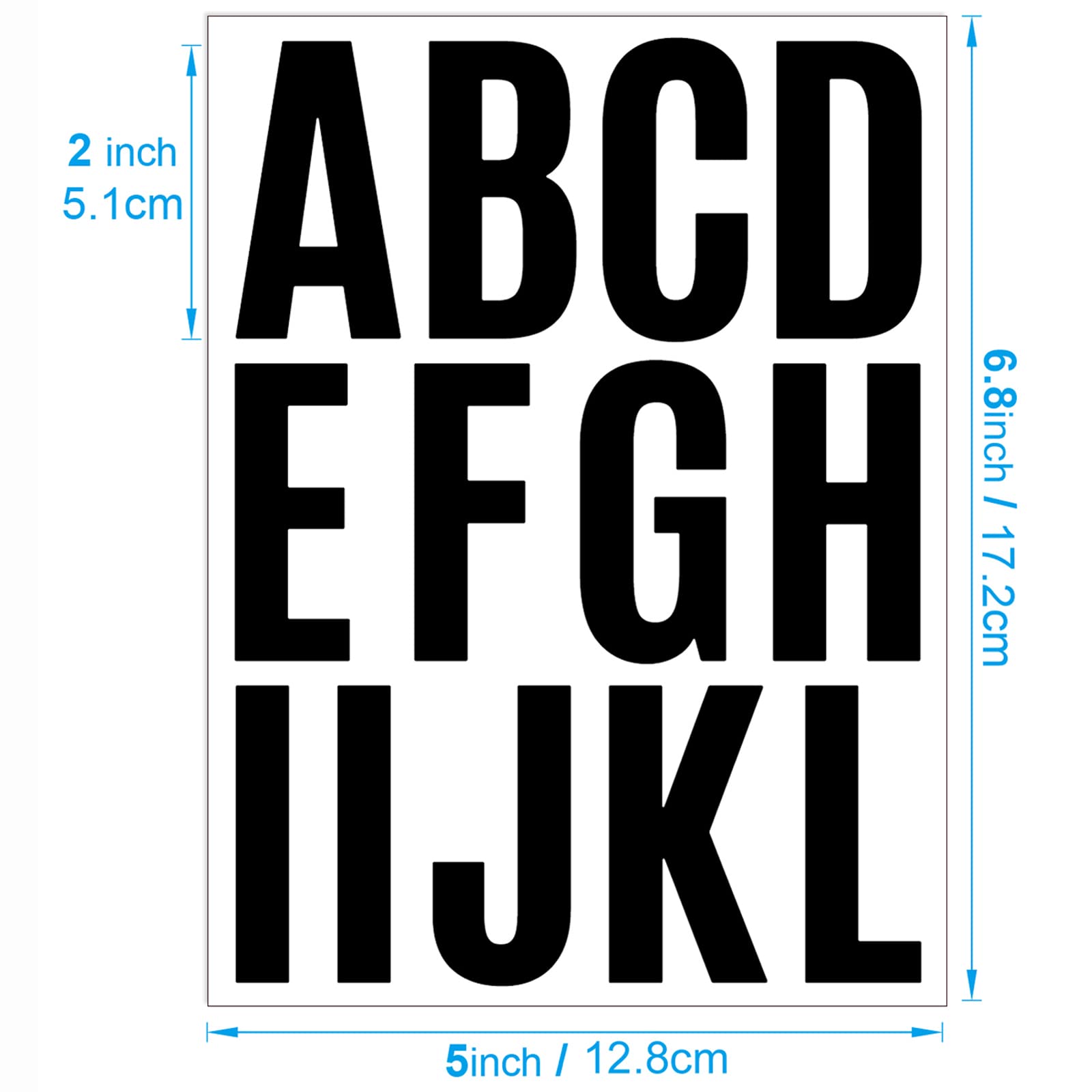 Snapklik.com : Waynoda 24 Sheets 2 Inch Self Adhesive Letters Stick On ...