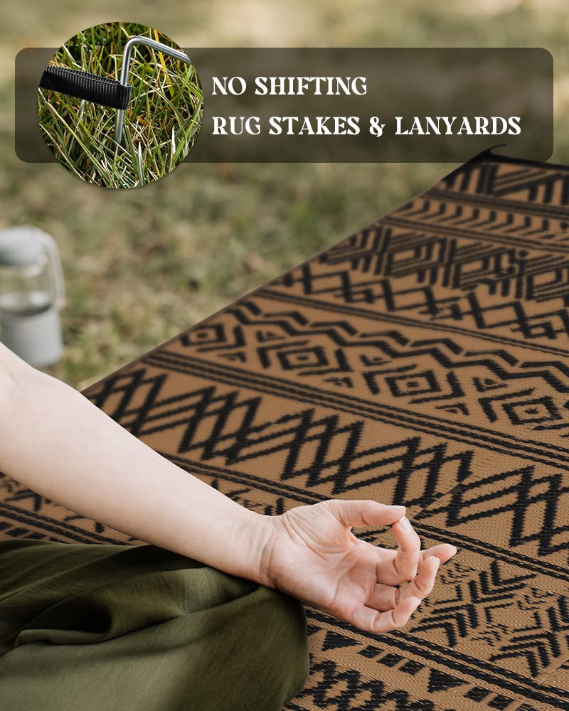 MontVoo-Outdoor Rug Carpet for Patio RV Camping 6x9ft Waterproof ...