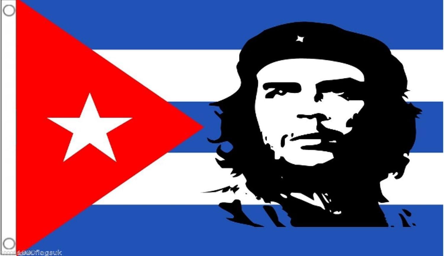 Amazon.com : Che Guevara Cuba Flag 3'x2' (90cm x 60cm) - Woven ...