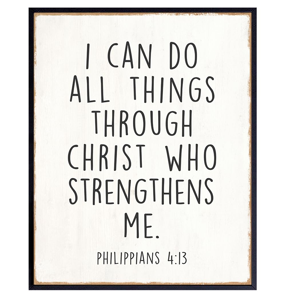 Amazon.com: Bible Verse Inspirational Wall Art - I Can Do All Things ...