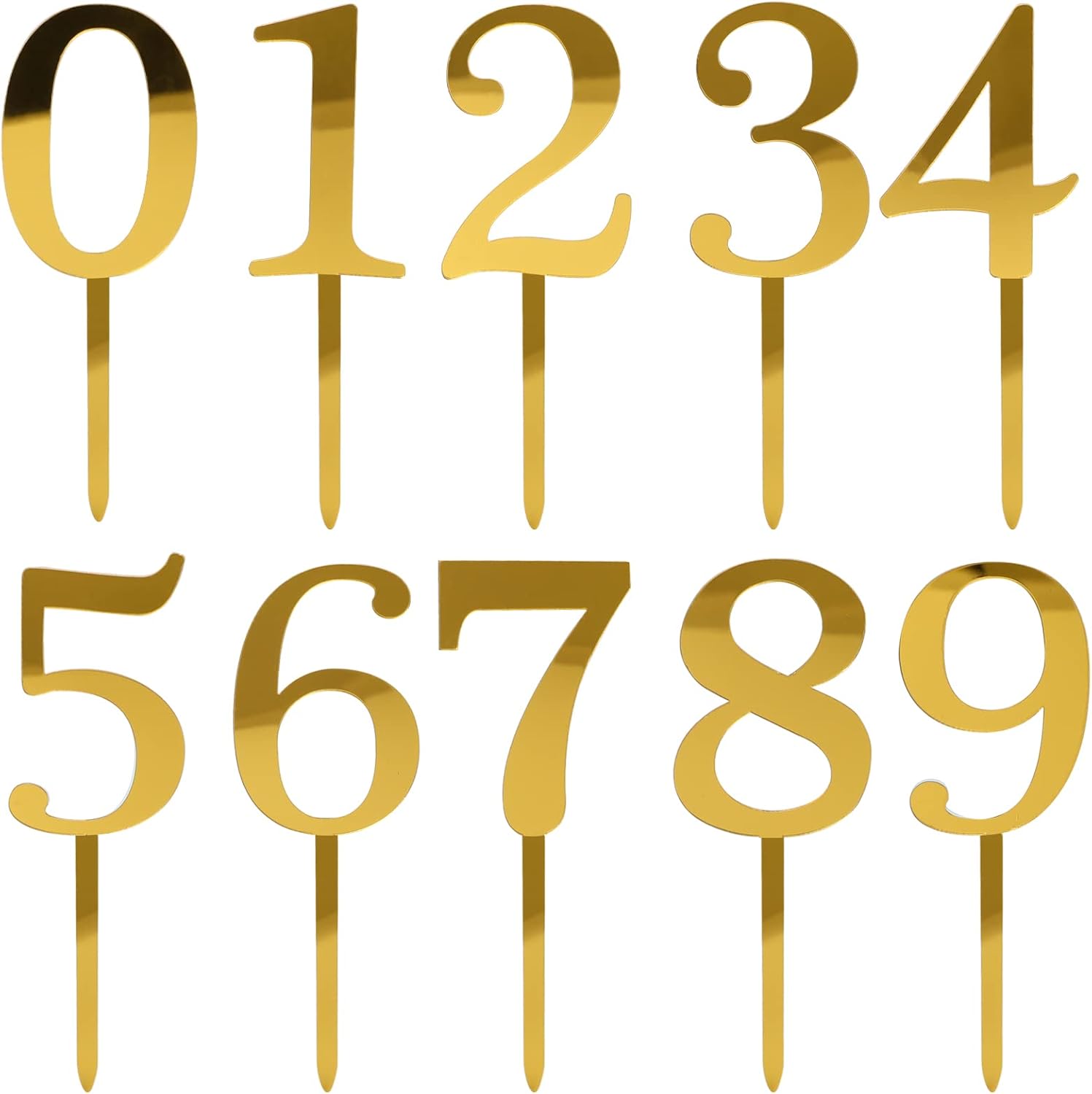 Amazon.com: 0-9 Number For Cake Topper, Shiny Acrylic Number Cake ...