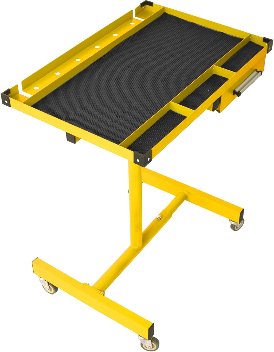 Campfun Rolling Tool Tray with Wheels, Heavy Duty Adjustable Work Table ...