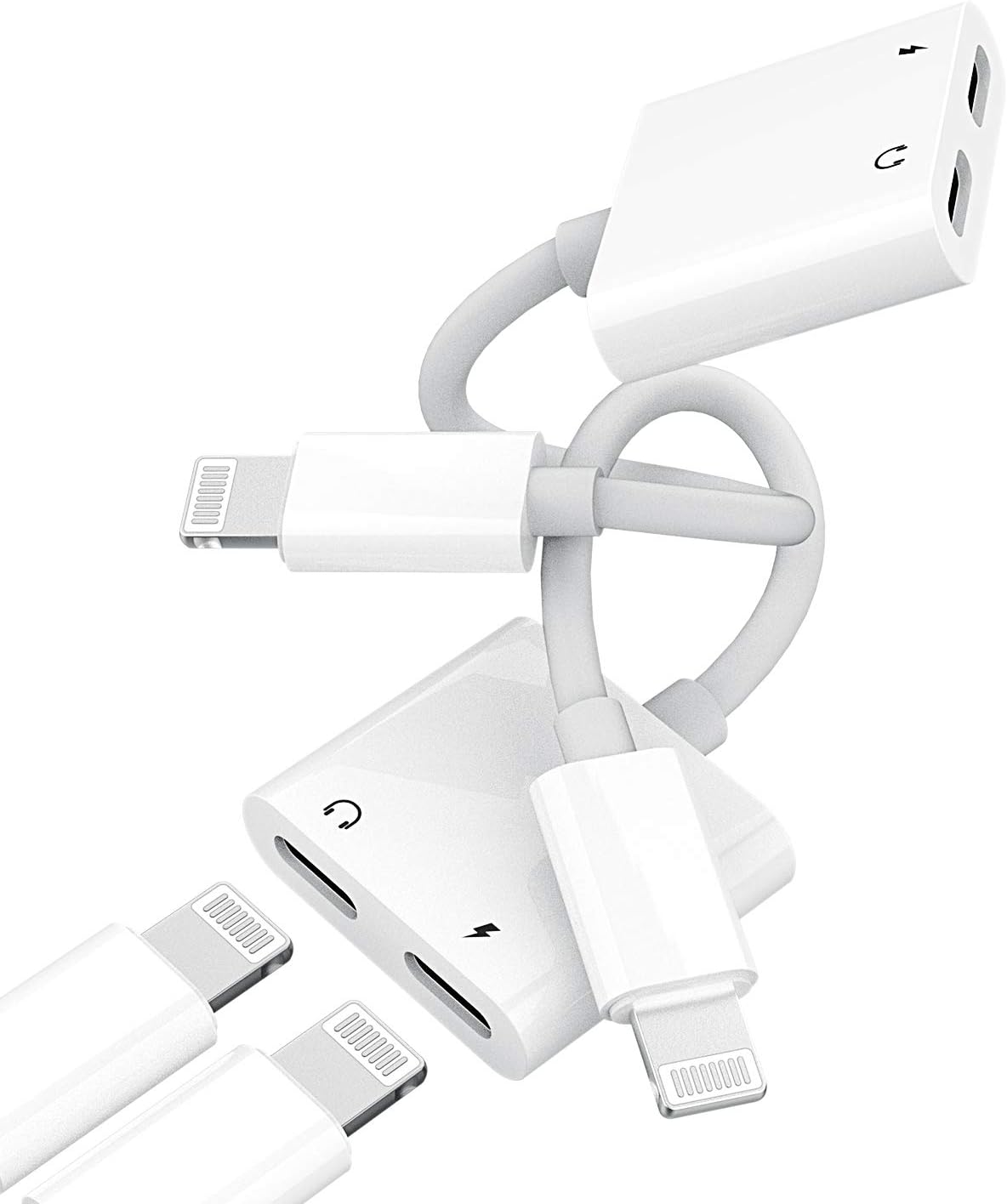 Amazon.com: Iphone Headphone Splitter Dongle(3Pack)2in1 Dual Lightning ...