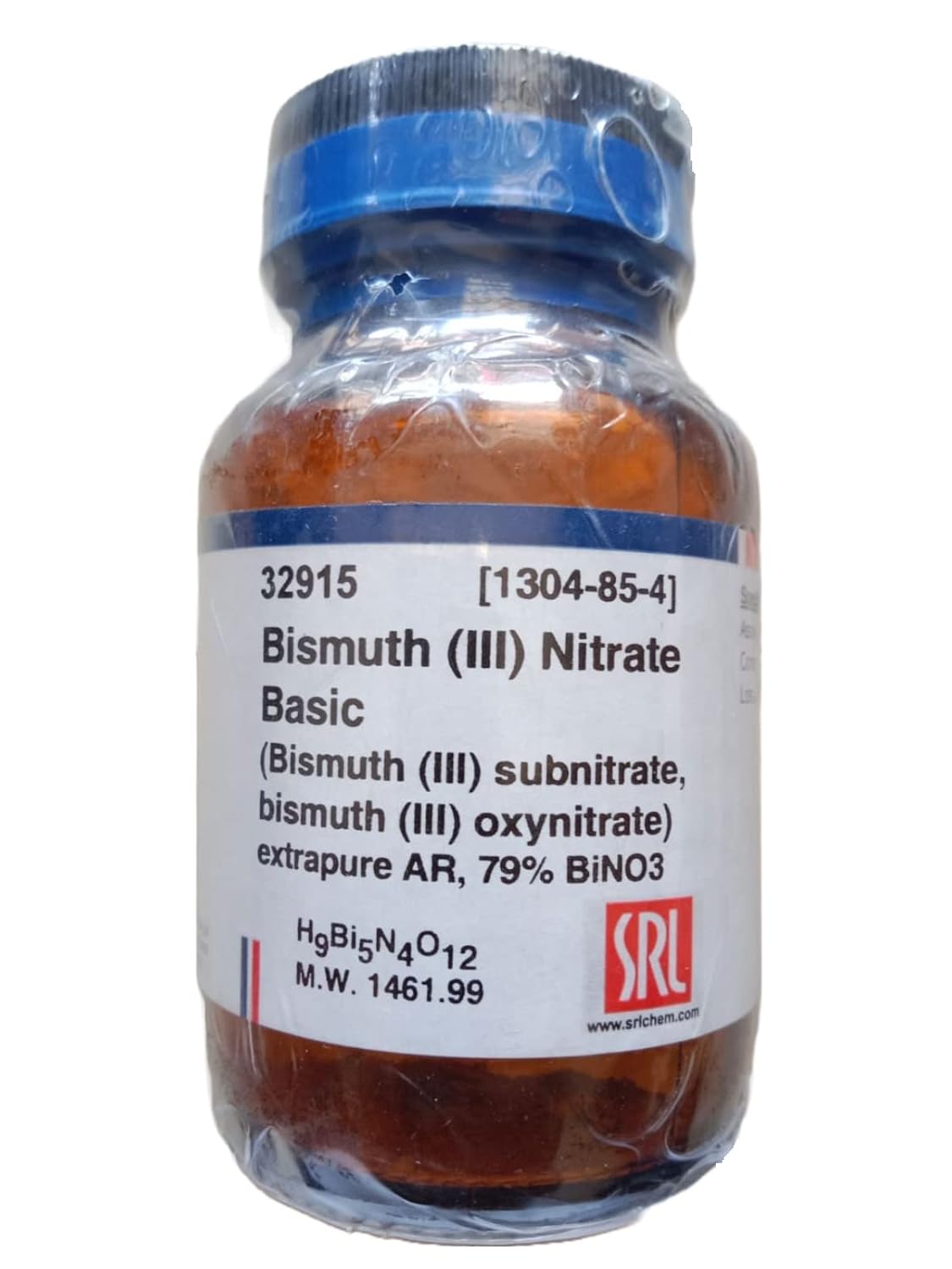 SRL Bismuth (III) Nitrate Basic AR Grade,79% BiNO3, 100Gm, CAS 1304-85 ...