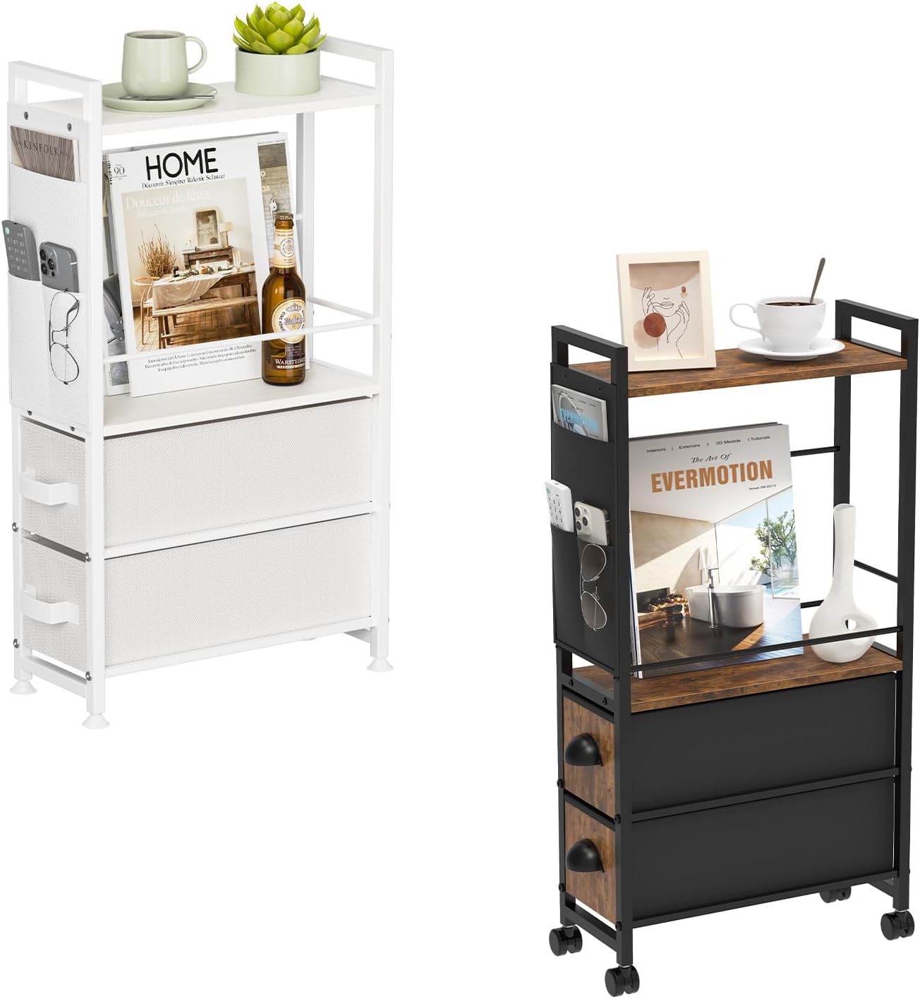 Amazon.com: Oppro Small Narrow Side Tables for Small Spaces, Narrow ...