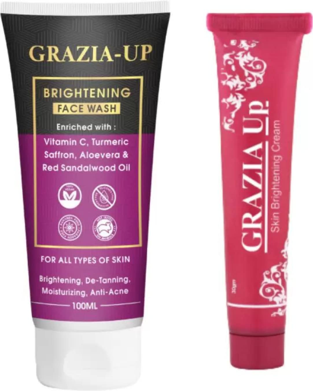 GRAZIA UP Natural Skin Brightening Facewash Paraben Free, Silicones ...