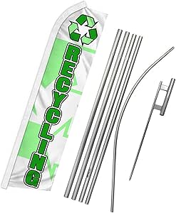 Amazon.com : New Pack of Recycling Advertising Swooper Flutter Feather Flag Kit Recycling Center ...