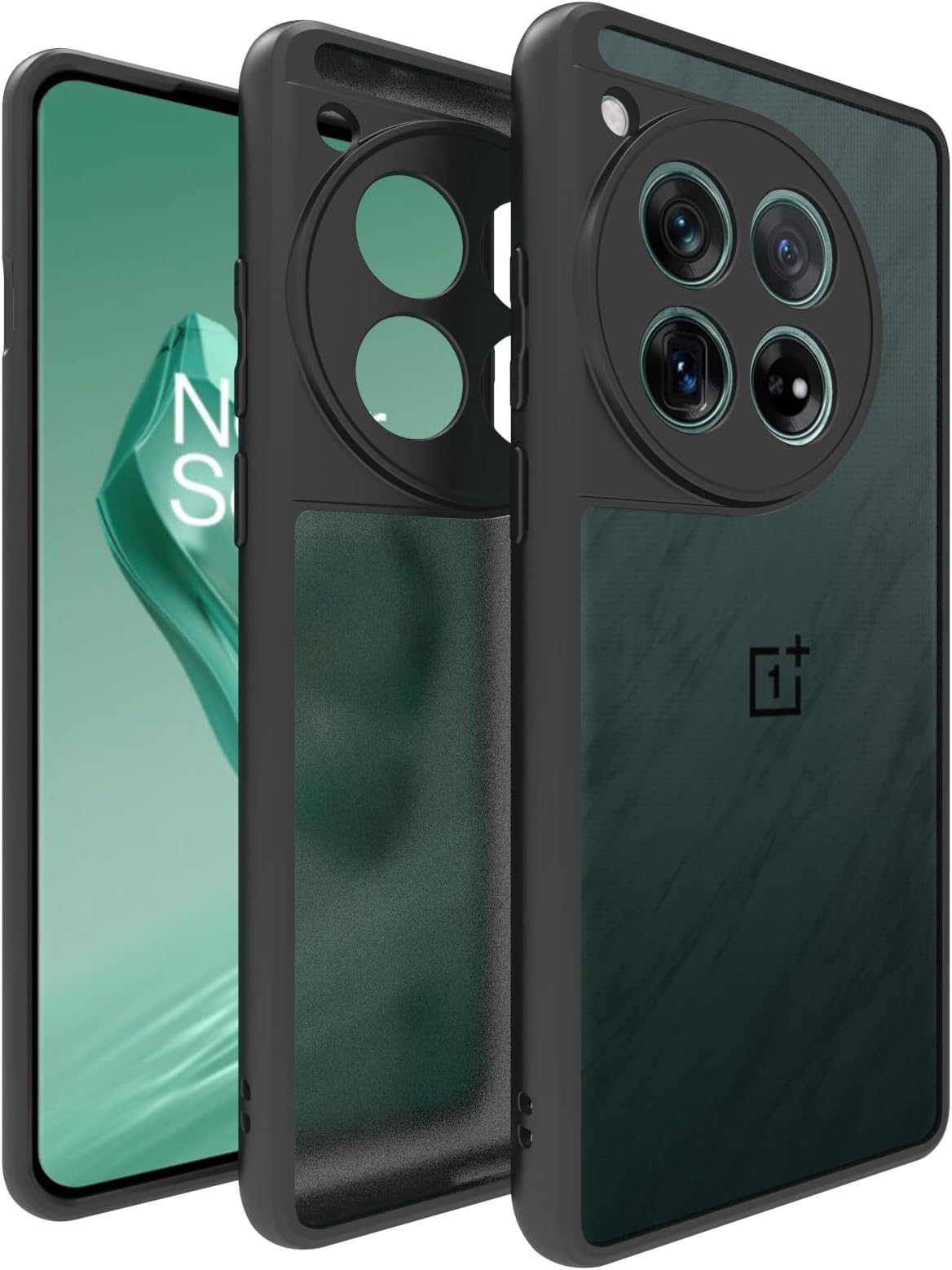 RIGGEAR Shockproof Sleek Hybrid Armor Back Cover Case Compatible with OnePlus Nord 4 5G (Smoke ...