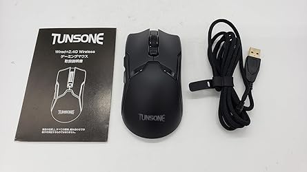Amazon | 【2024新登場 超軽量設計】TUNSONE ゲーミングマウス ワイヤレス 瞬時接続 無線2.4GHz/有線両対応 低遅延 高精度 10000DPI 超軽量 80g 6ボタン ...