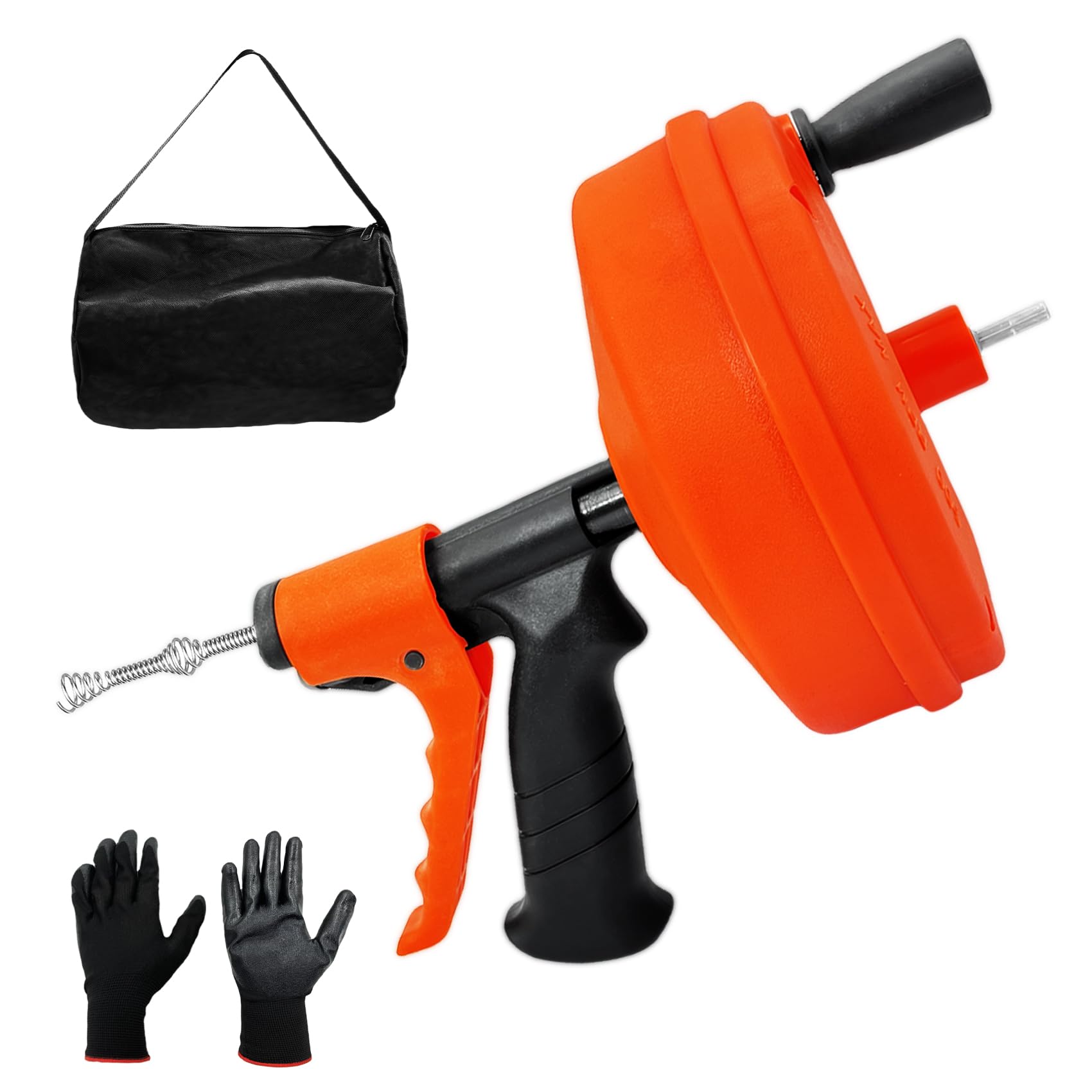 Drain Snake 50 FT, Auger Drain Snake Hair Drain Clog Remover, Plumbing ...