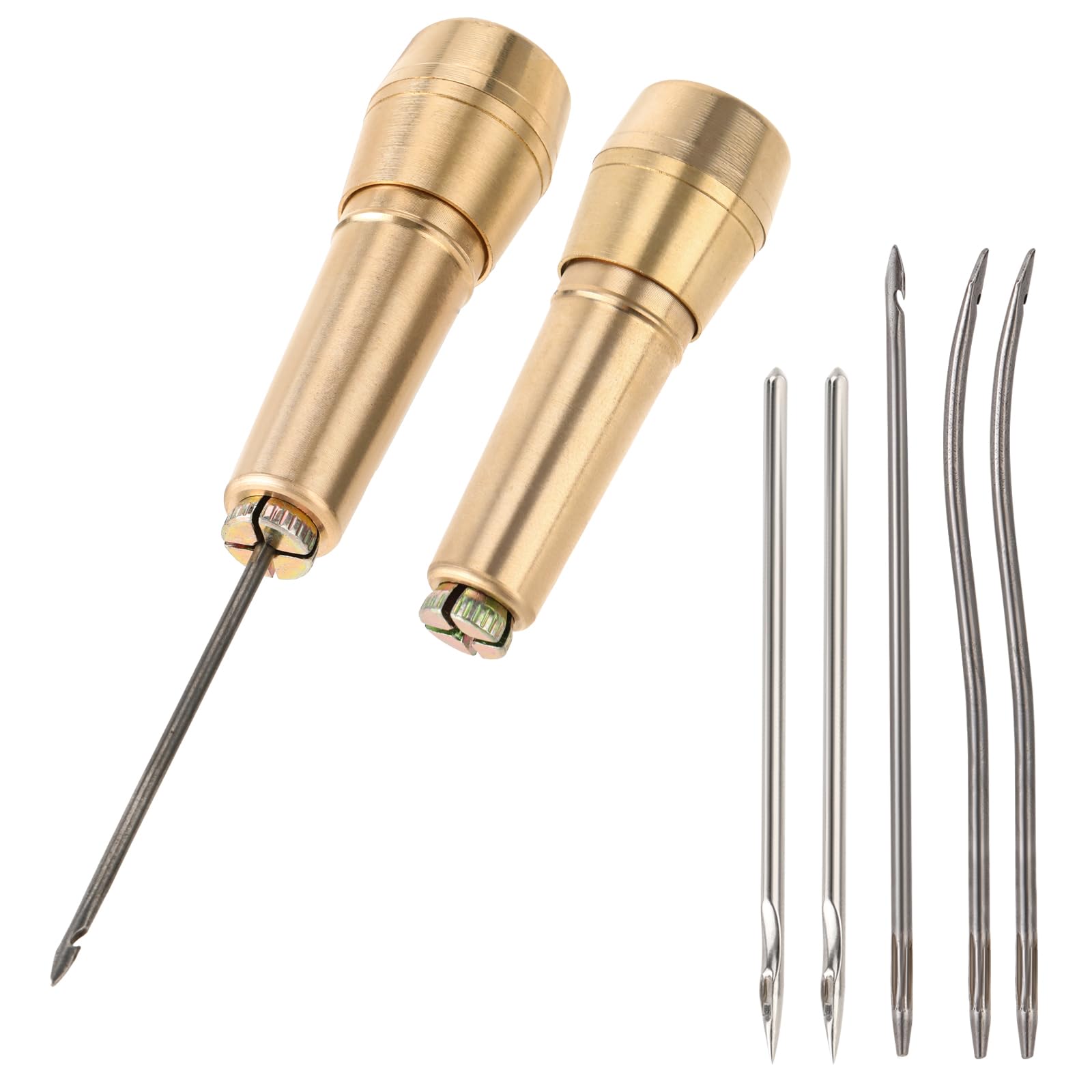 Amazon.com: 2Pcs Leather Sewing Awl Needle with Copper Handle Canvas ...