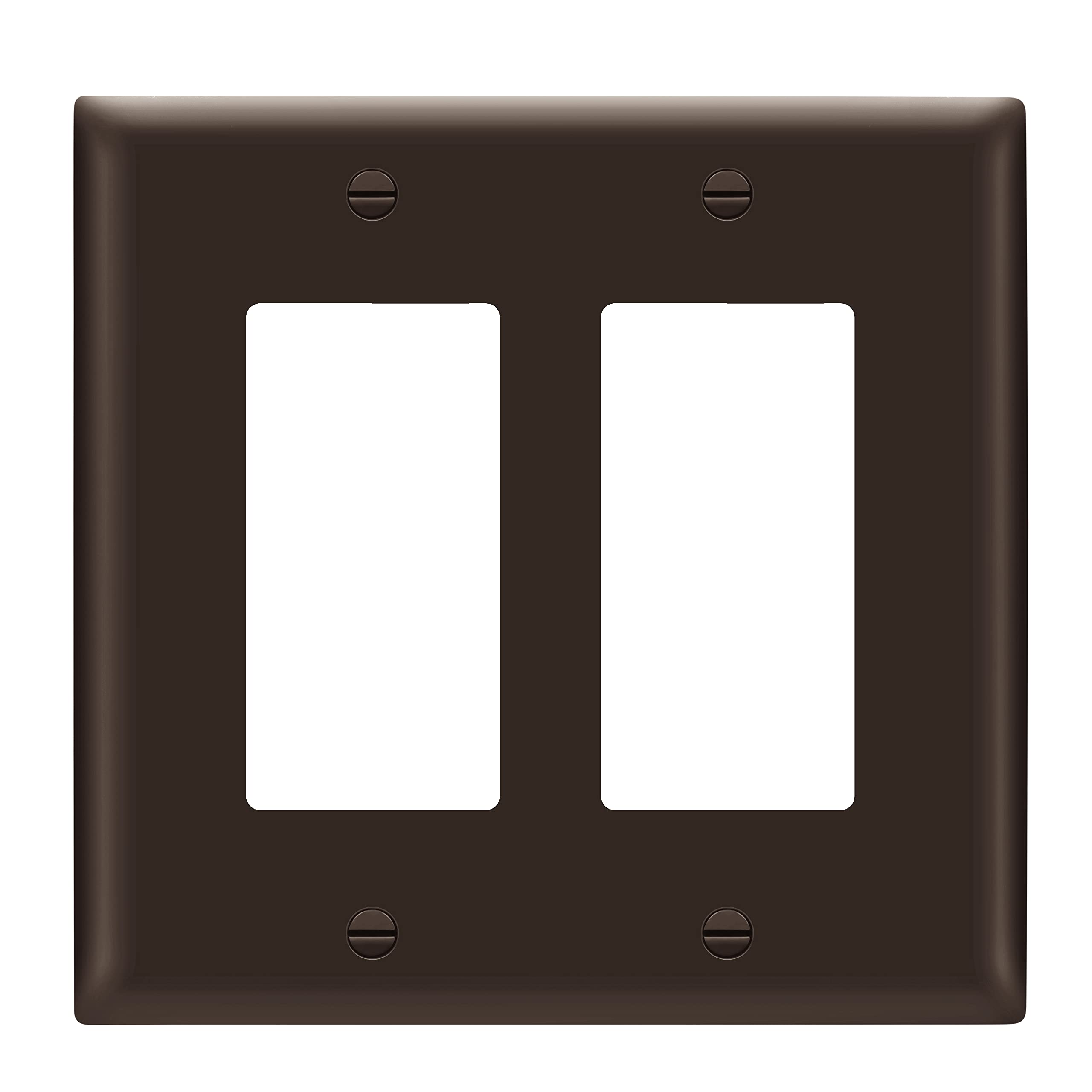 LIDER Matte Finish Double Decorator Switch Cover, 2 Gang Outlet Wall ...