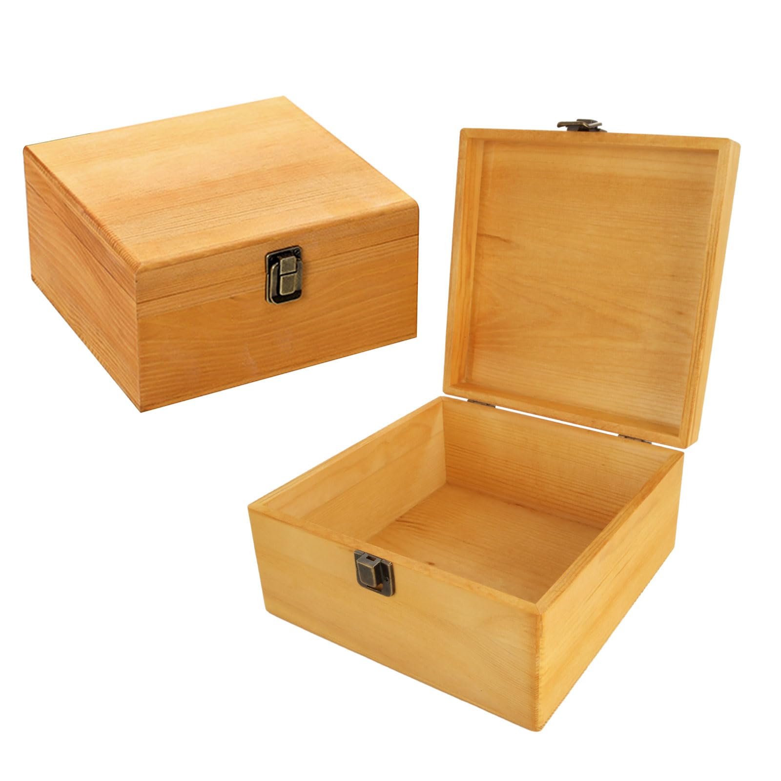 Amazon.com: LOLYSIC 2 Pack Vintage Wooden Storage Box Container with ...