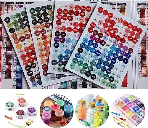 FIYO Color Number Stickers,447 Labels for Multi Colors Apply to Diamond ...