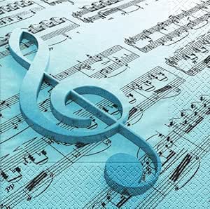 20 Servietten Music is The Key Musik ist der SCHL?ssel/Notenschl?ssel/Noten 33x33cm : Amazon.de ...
