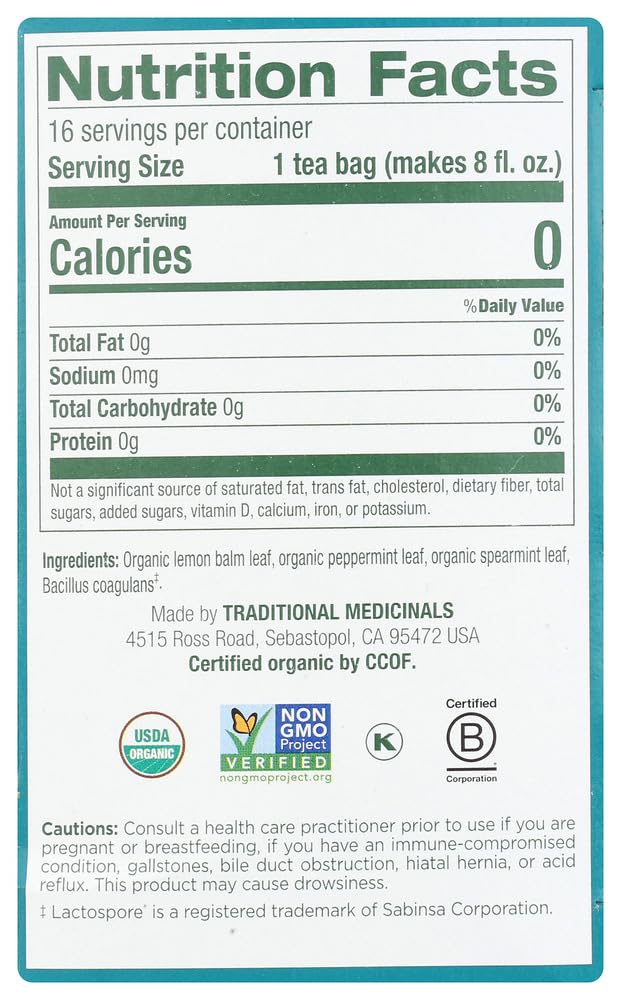 Snapklik.com : Organic Probiotic Herbal Tea, Peppermint Delight, 16 Tea ...