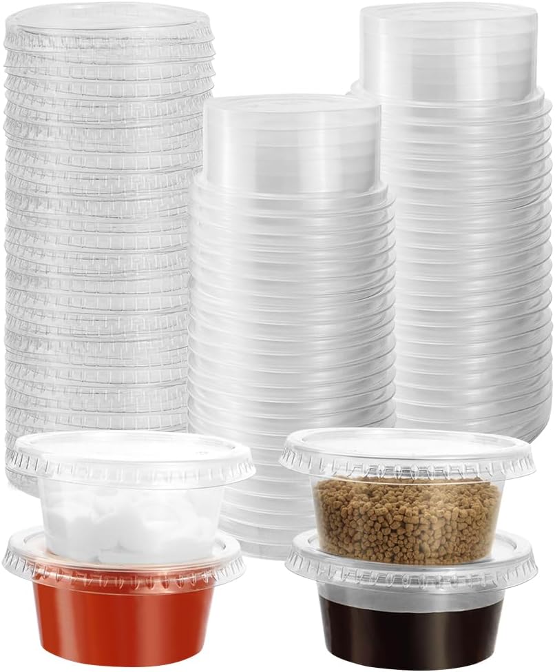 Amazon.com: AME D'ESSENCE (125 PACK - 3.25oz) Portion Cups with Lids ...