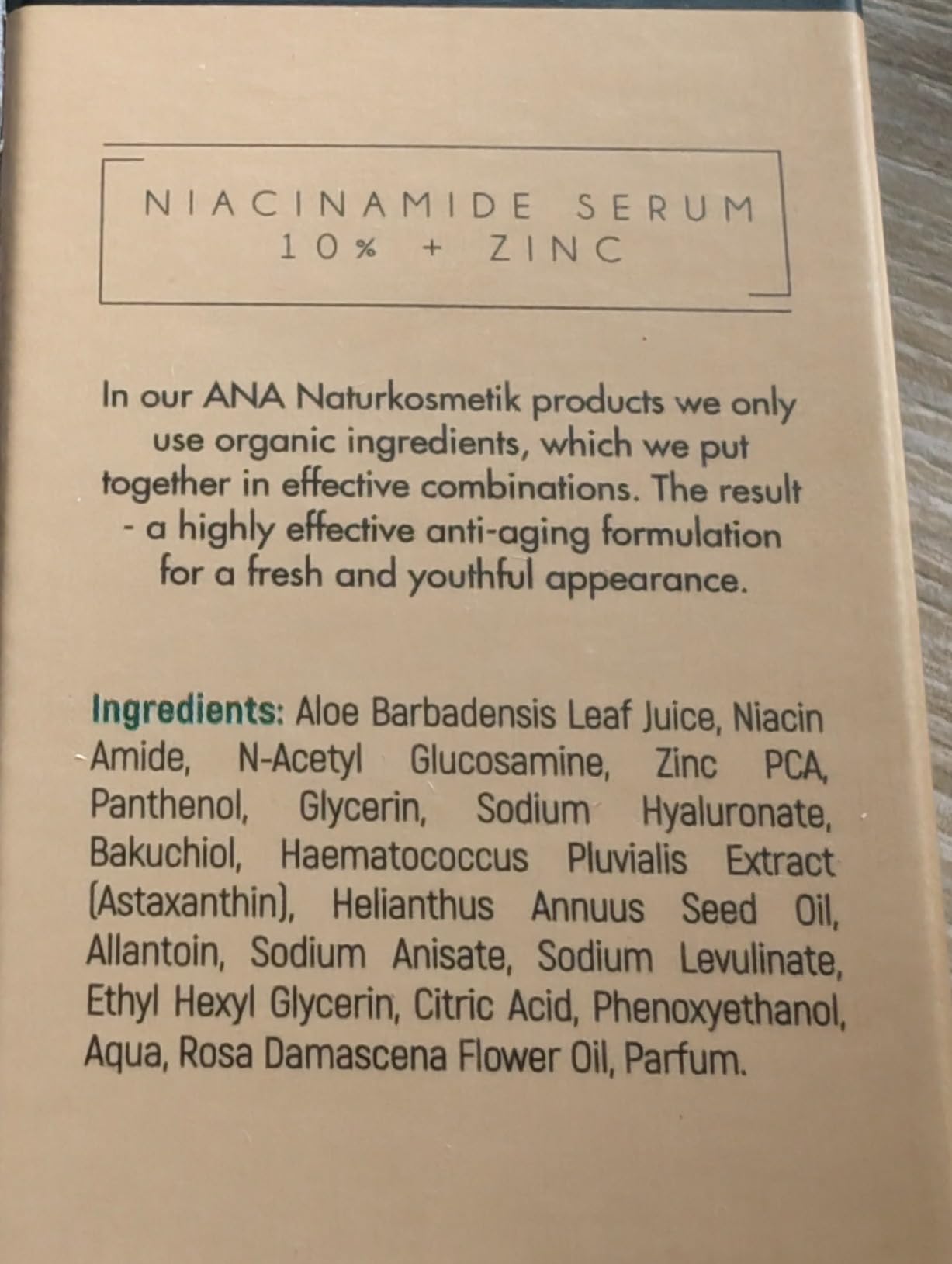 NIACINAMIDE SERUM 10% 100ml - 100% VEGAN & BIO - Gegen überschüssiges ...