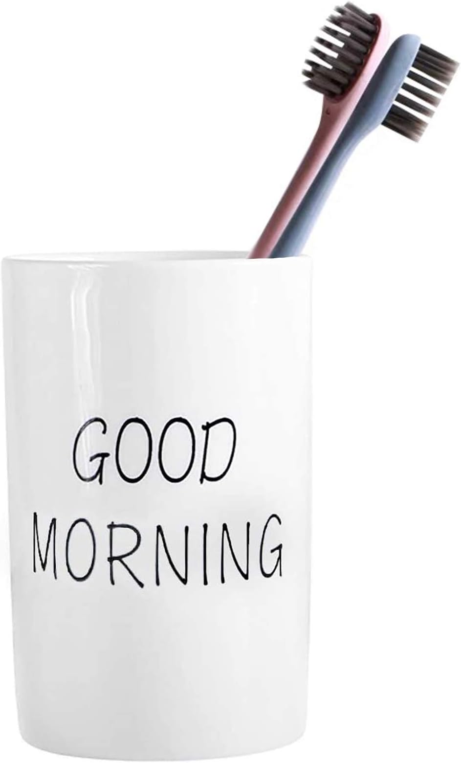 Amazon.com: Homeyes Good Morning Toothbrush Holder Ceramic Bathroom Cup ...