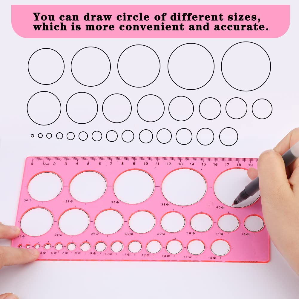 Snapklik.com : 2 Pcs Circle Templates Geometric Drawing Template ...