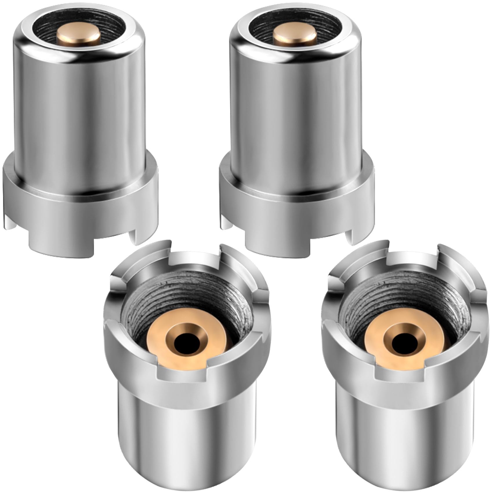 Mxxipp 4pcs Threaded Adapters, Stainless Steel Thread Screw Converter ...