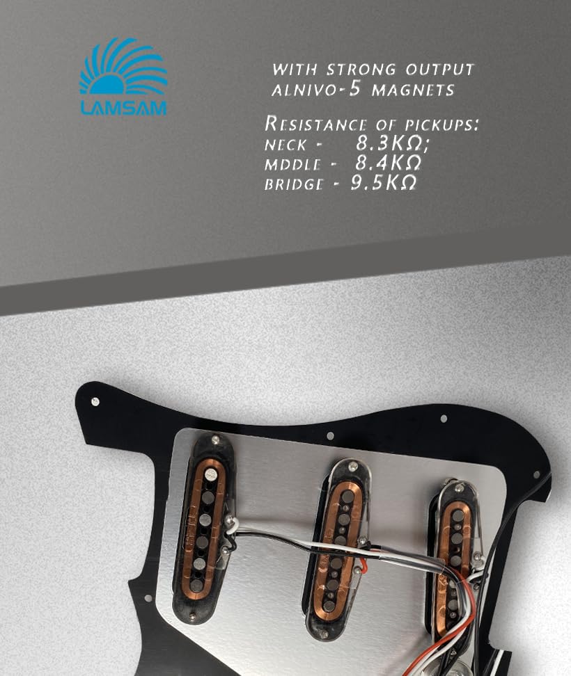 Snapklik.com : LAMSAM Prewired Pickguard Loaded Modern Tone Triple ...