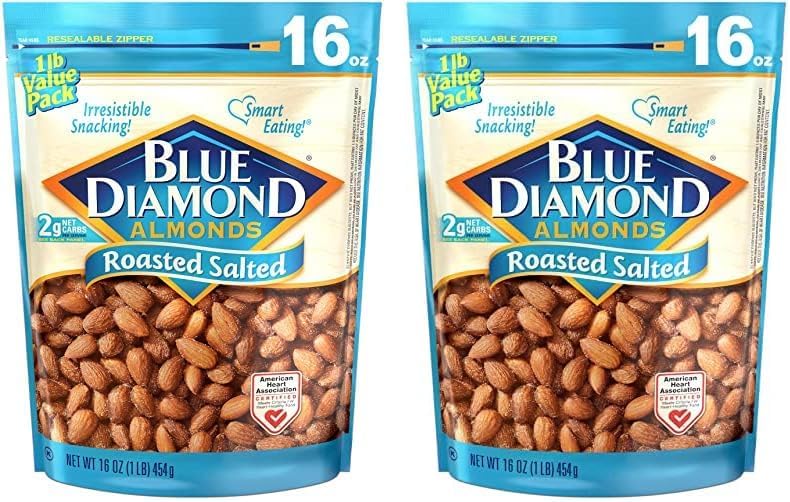 Amazon.com: Blue Diamond Almonds, Roasted Salted, 16 Ounce (Pack of 2)