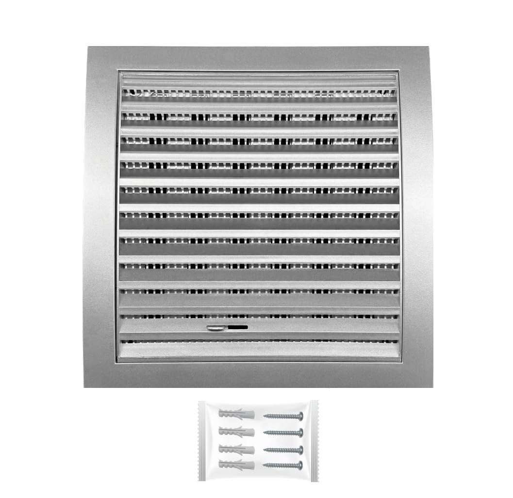 H&C VENT Silver Ventilation Grille with Connector, Slider, Insect ...