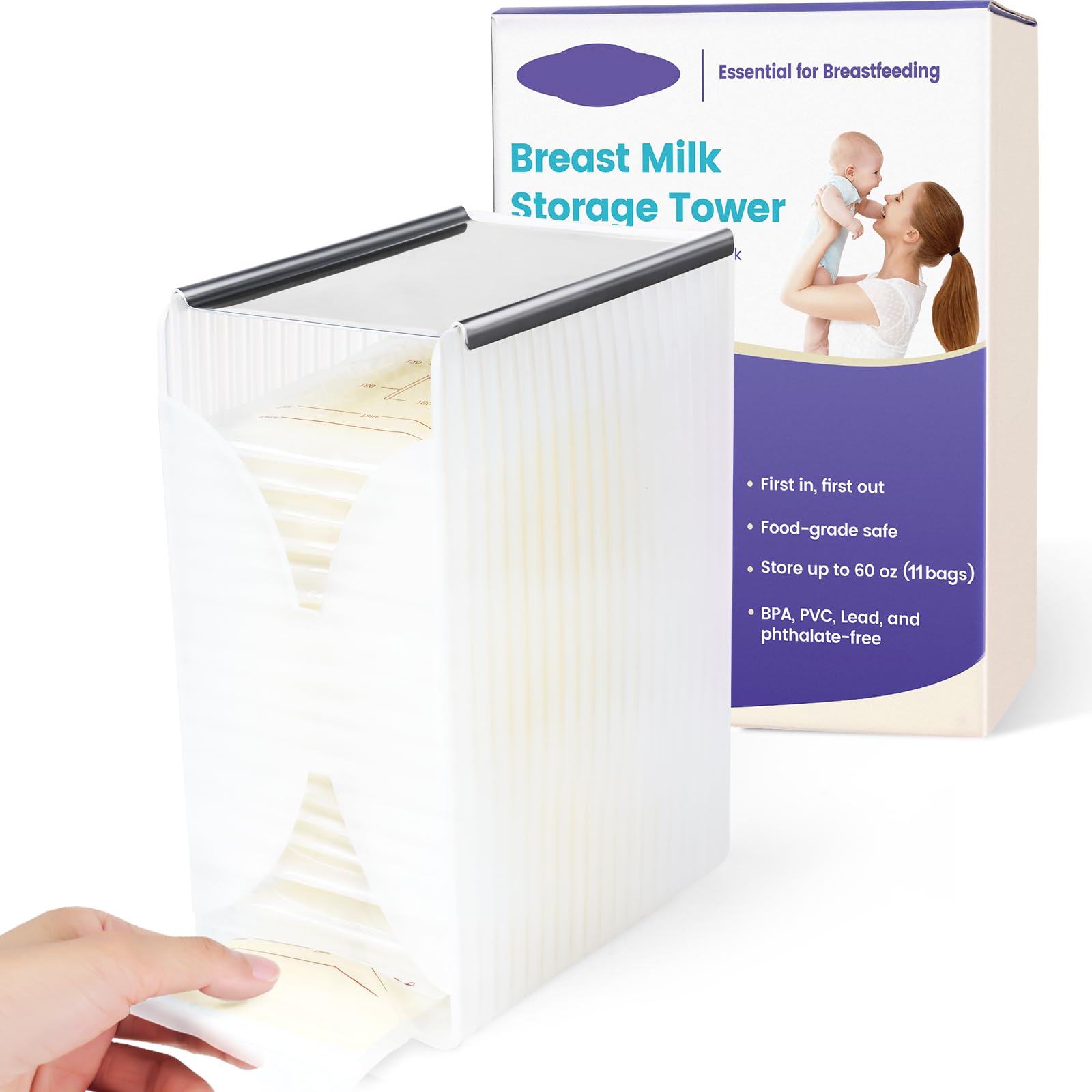 Amazon.com: Freeze Organizer and Tower for Breastmilk Storage Bags ...