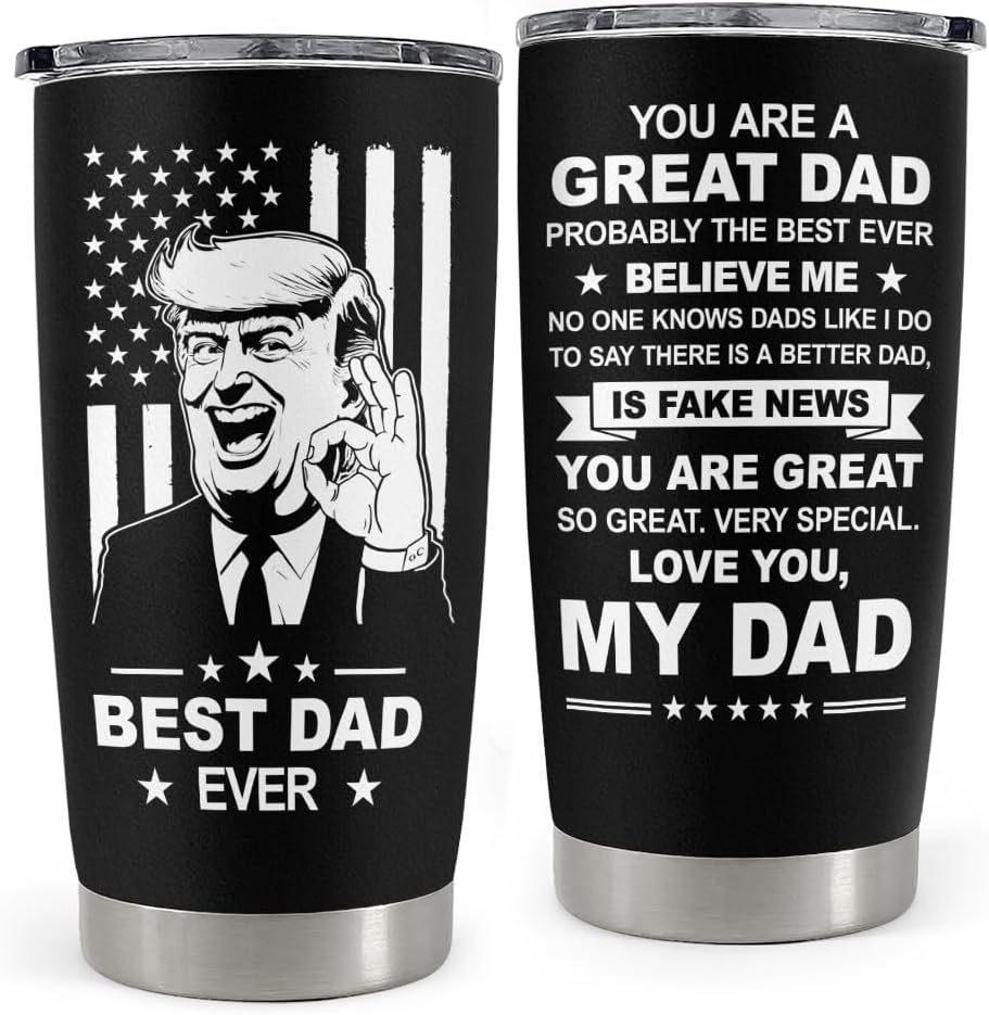 Amazon.com | wowcugi Best Dad Ever Tumbler 20oz, Trump Dad Gifts for ...